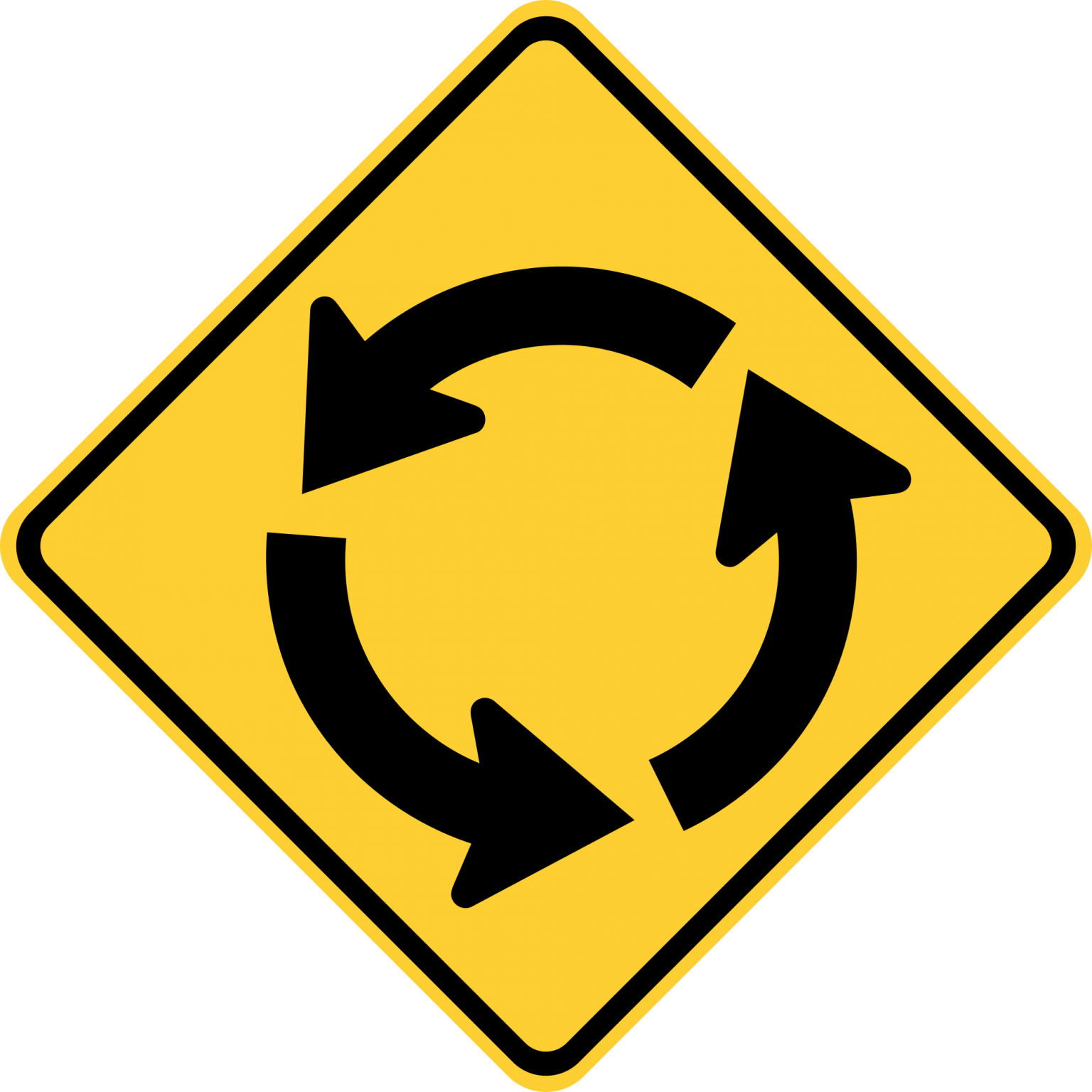 W2-6 CIRCULAR INTERSECTION - Signs & Safety Devices