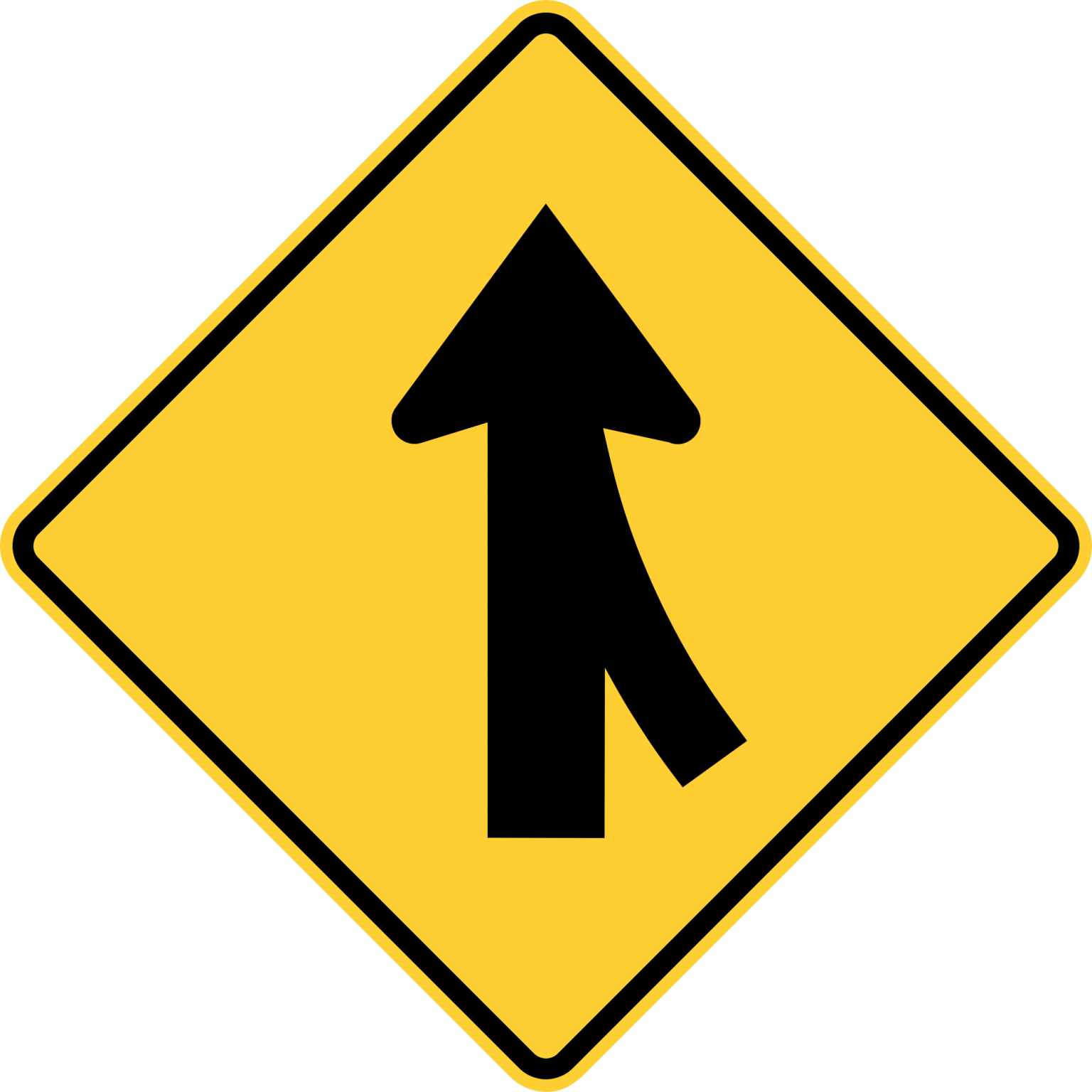 W4 1R Merge Signs Safety Devices